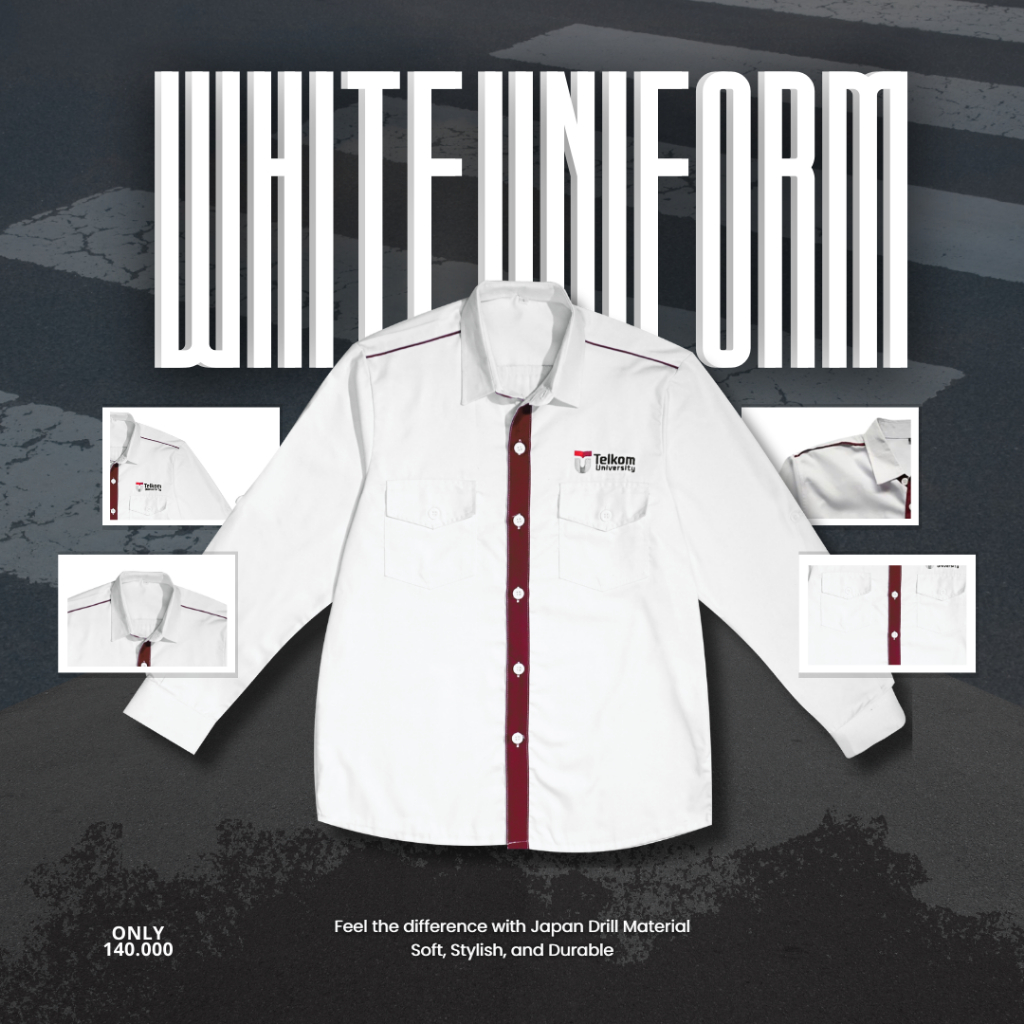 Jual Pre-Order Batch 4 Seragam Putih Telkom University Unisex [Askara ...