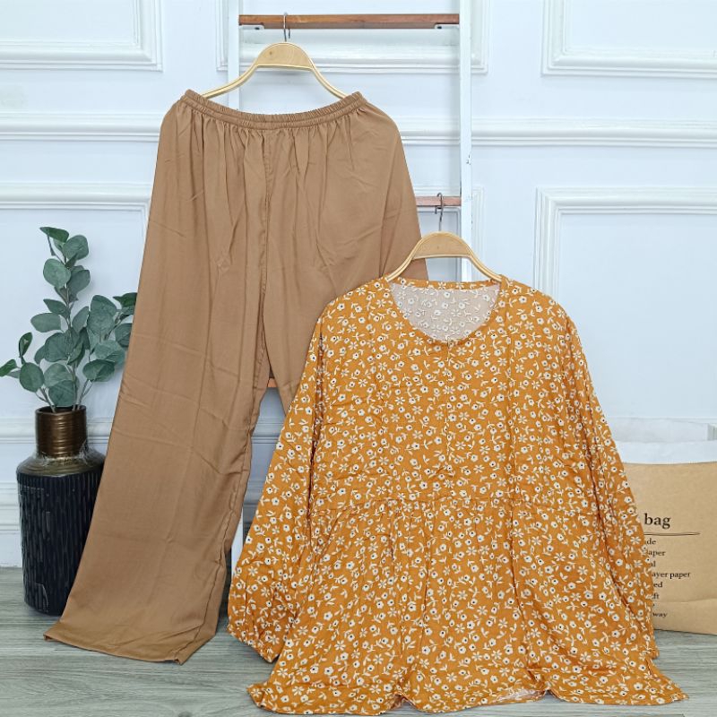 Jual ONE SET RAYON MUSLIM / PIYAMA RUFFLE | Shopee Indonesia