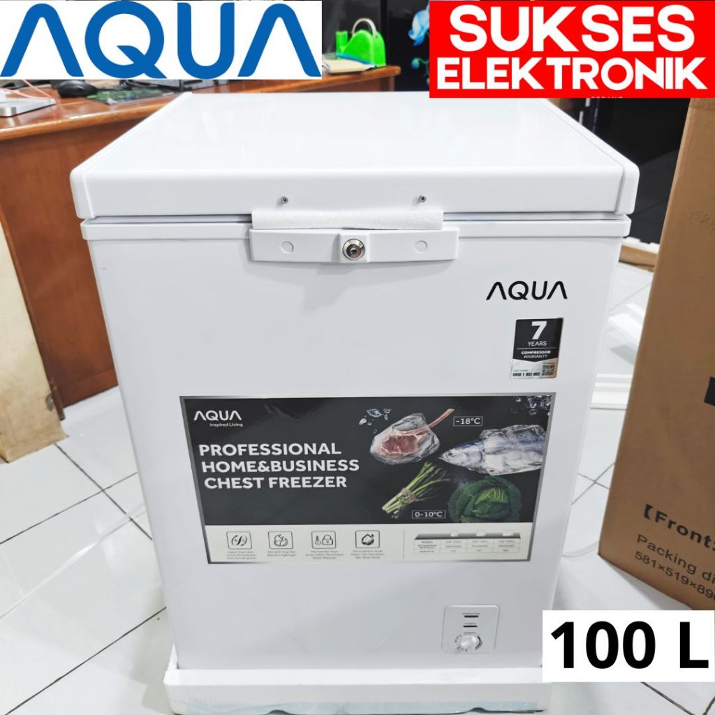 Jual CHEST FREEZER AQUA 100 L AQF-100GC / FREEZER BOX ES DAGING 100L ...