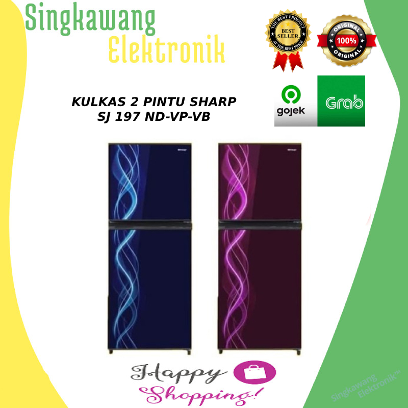 Jual KULKAS 2 PINTU SHARP SJ 197 ND-VP-VB | Shopee Indonesia
