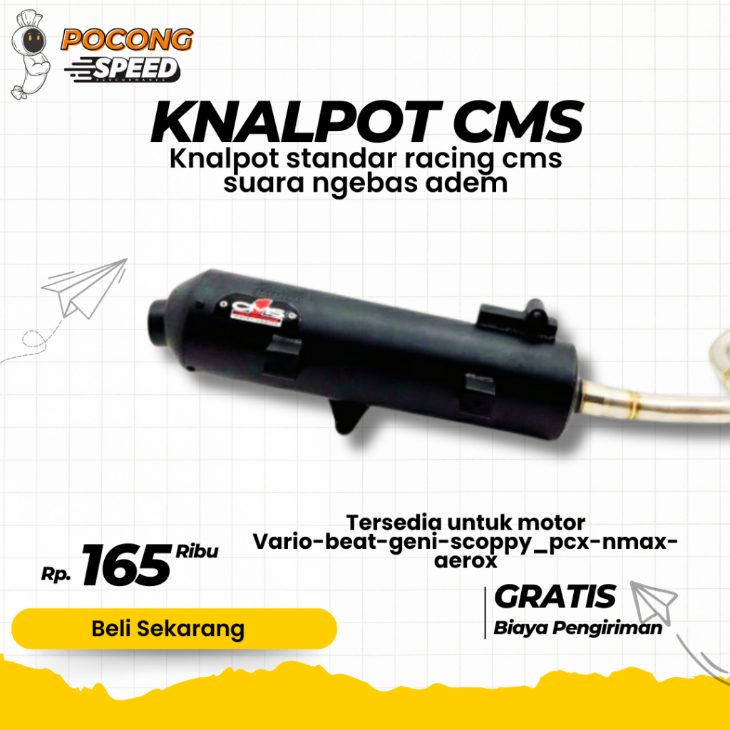 Jual KNALPOT STADNAR RACING CMS VARIO 125 KNALPOT BEAT RACING ADEM ...