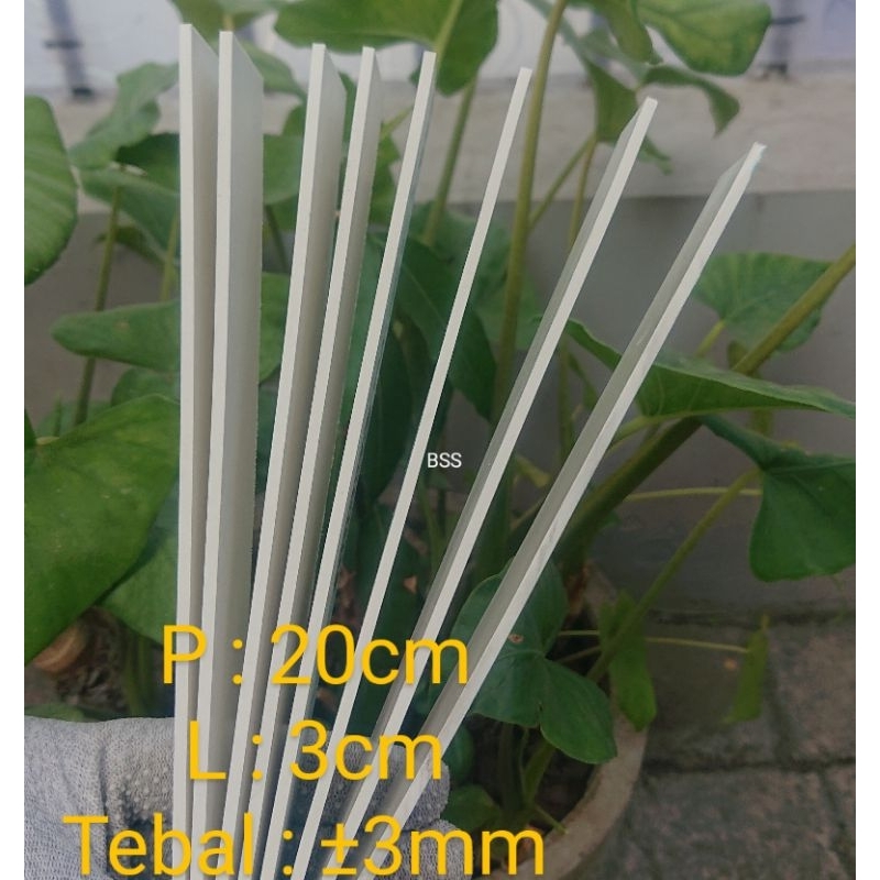 Jual PVC Lembaran Paralon / Bahan Miniatur Ukuran 3cm x 20cm, Tebal : ± ...