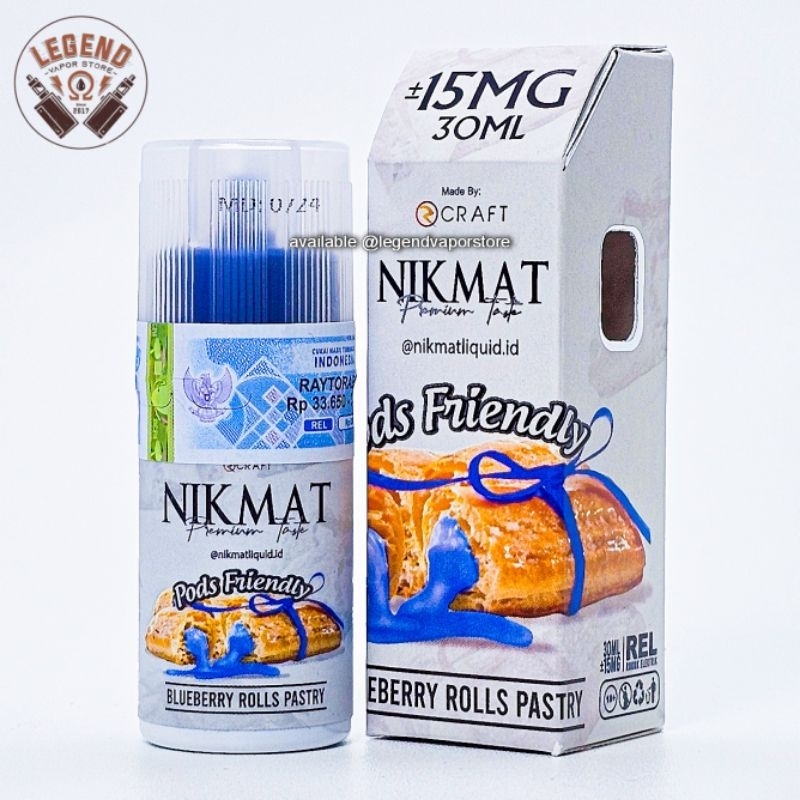 Jual SALT NIC - LIQUID NIKMAT V2 Blueberry Rolls Pastry 30ML 15MG ...