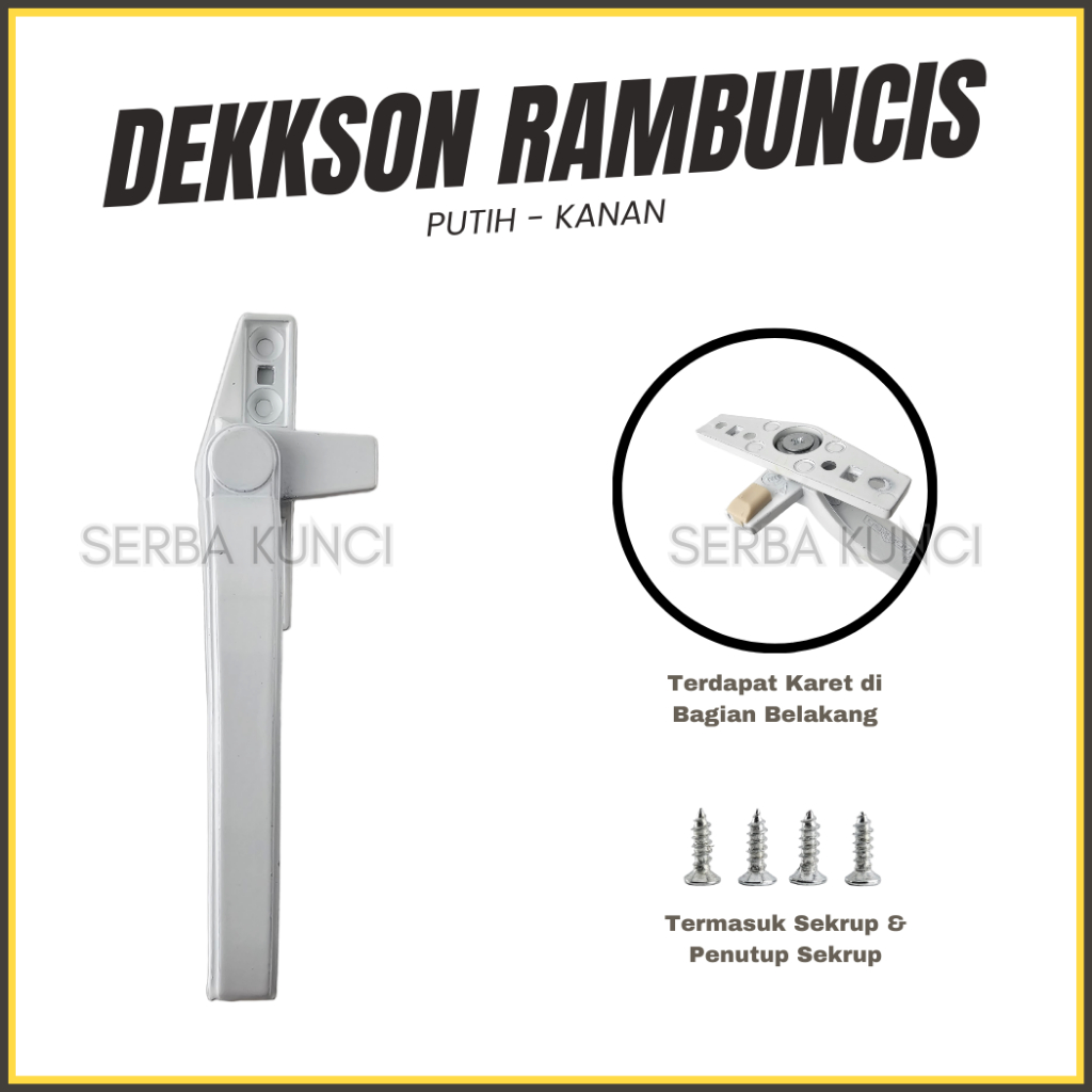 Jual Dekkson Rambuncis Putih Kanan White Kunci Jendela Aluminium ...