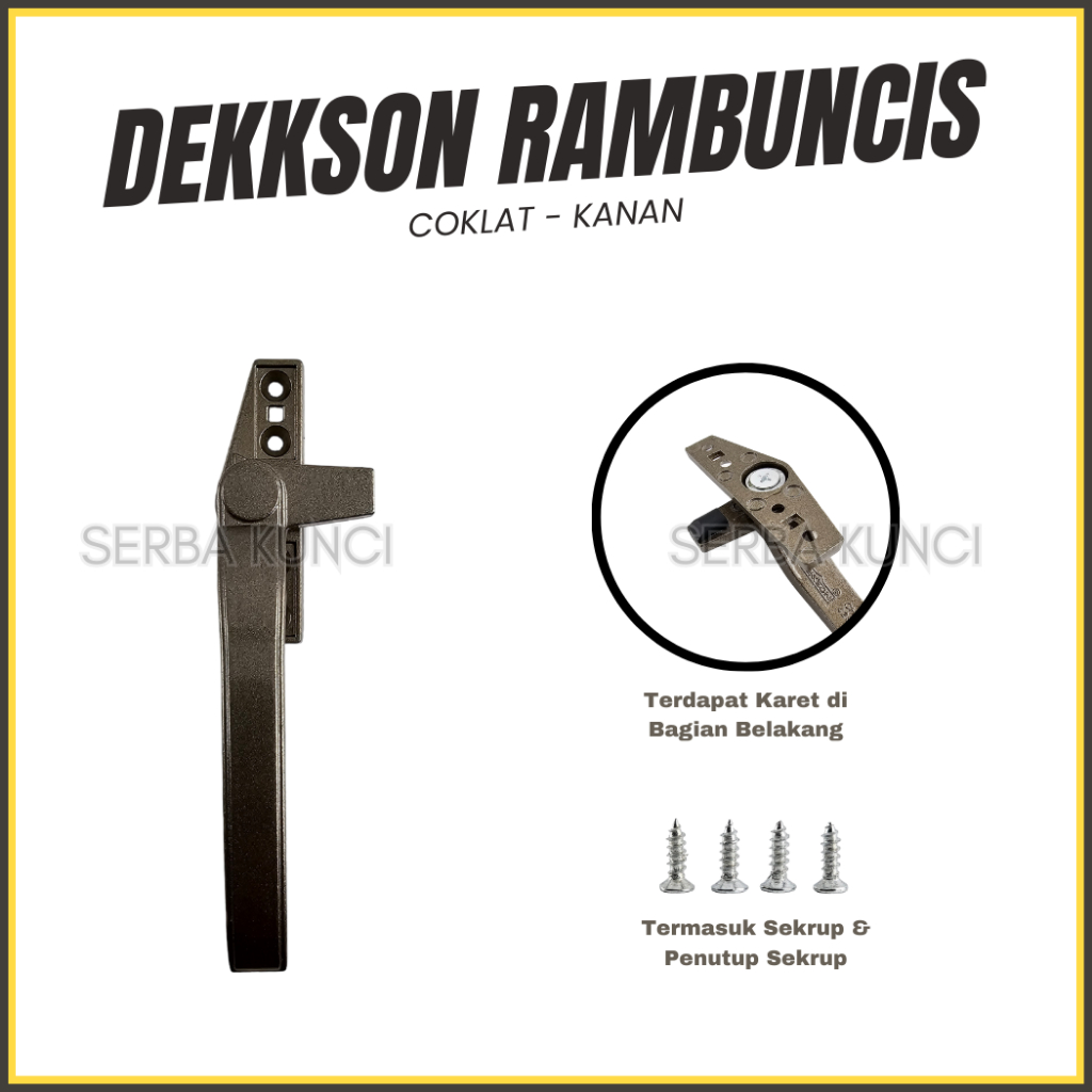 Jual Dekkson Rambuncis Coklat Kanan Brown Kunci Jendela Aluminium ...