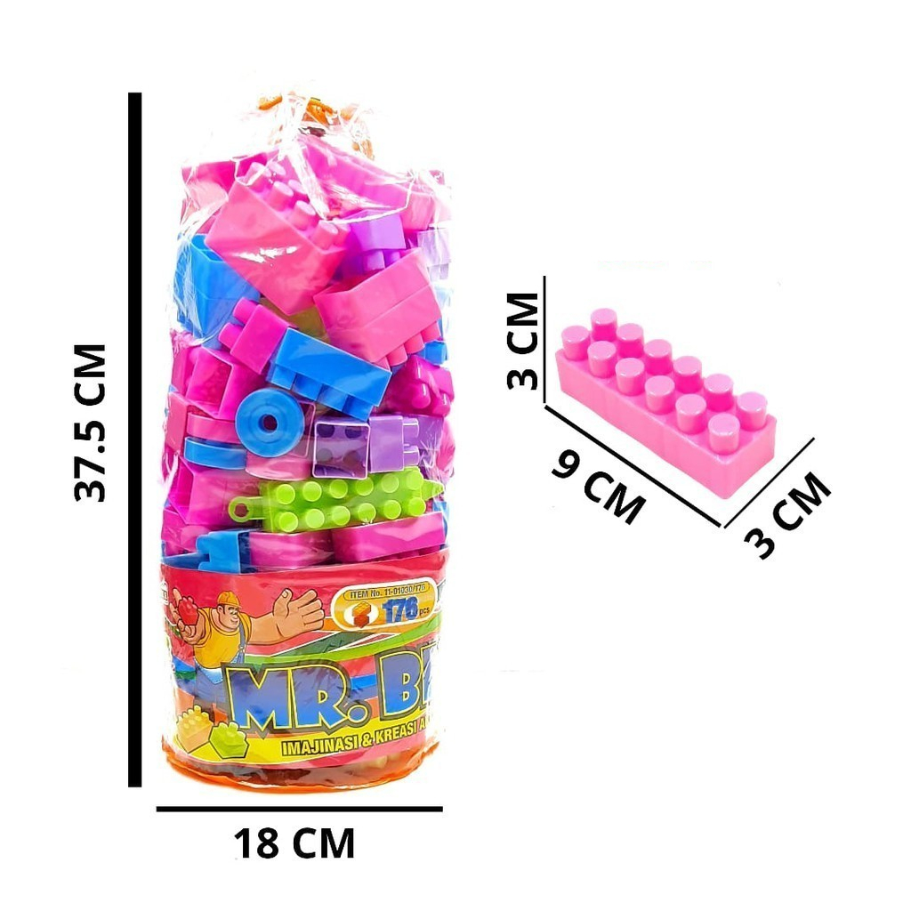 Jual Mainan Anak Edukasi Block Besar Balok Puzzle Tas seri Mr Blocks ...