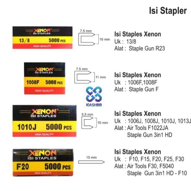 Jual ISI Staples Xenon isi 5000bh 13/6 13/8 1006J 1008J 1010J 1013J F10 ...