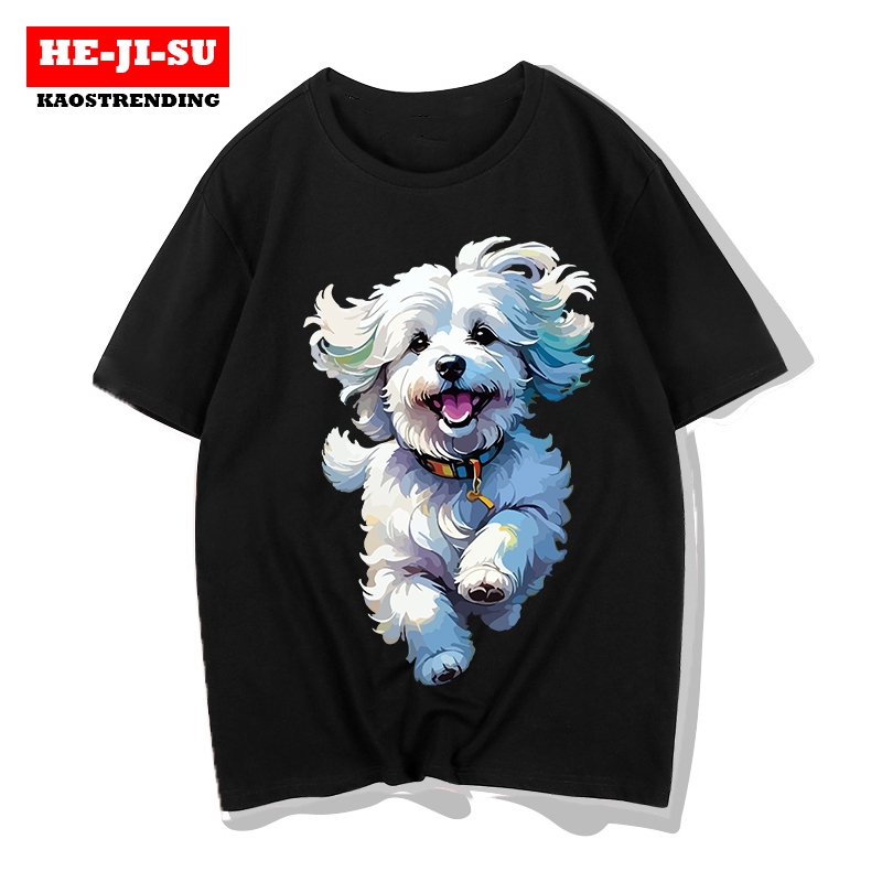 Jual HEJISU Kaos Maltese Dog Running with 8D DImensi Art Full Cotton ...