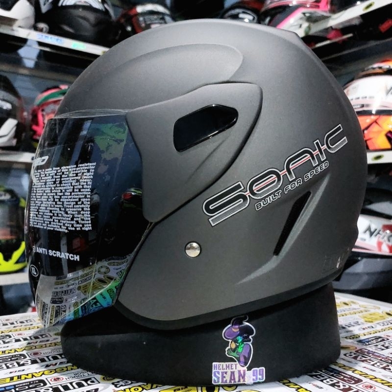 Jual HELM MAZ SONIC SOLID KACA PELANGI HALF FACE ORIGINAL SNI | Shopee ...