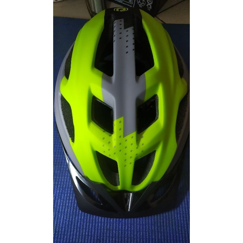 Jual HELM SEPEDA -CLIFF POLYGON MATT GREEN IN BLACK WITH VISOR HELMET ...