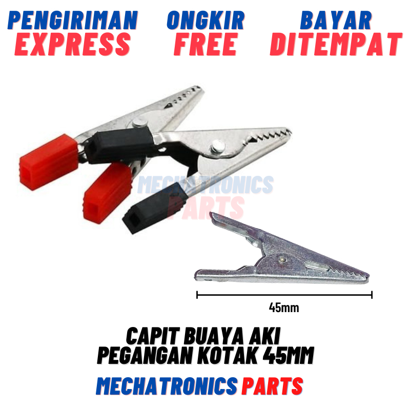 Jual Capit Buaya Aki Pegangan Kotak 45mm Besar Merah Hitam Sepasang ...