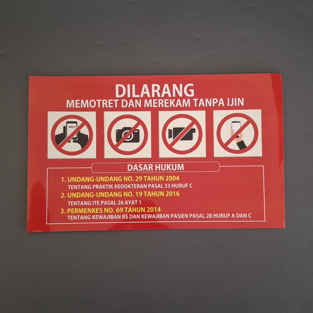 Jual Poster Dilarang Memotret, Poster Larangan Memotret dan Merekam ...