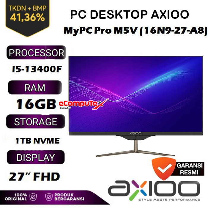 Jual AXIOO MYPC PRO M5V (16N9-27-A8) i5-13400F WINDOWS 11 PRO RAM 16GB ...