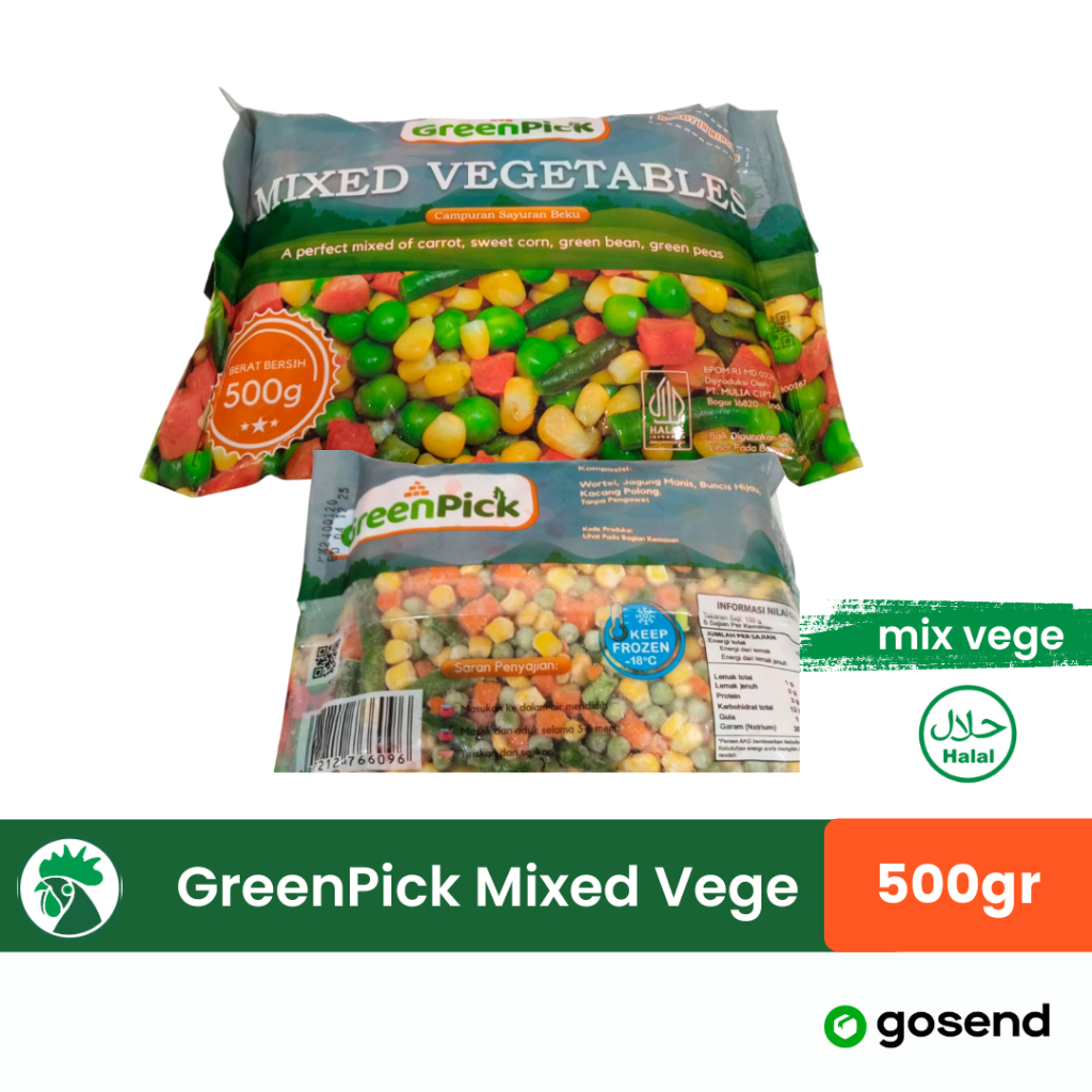 Jual GreenPick Mix Vegetables Sayur beku 4 Jenis Sayuran Beku 500gr | Shopee Indonesia