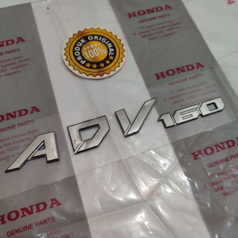 Jual emblem logo honda adv 160 silver metalic crom original | Shopee ...