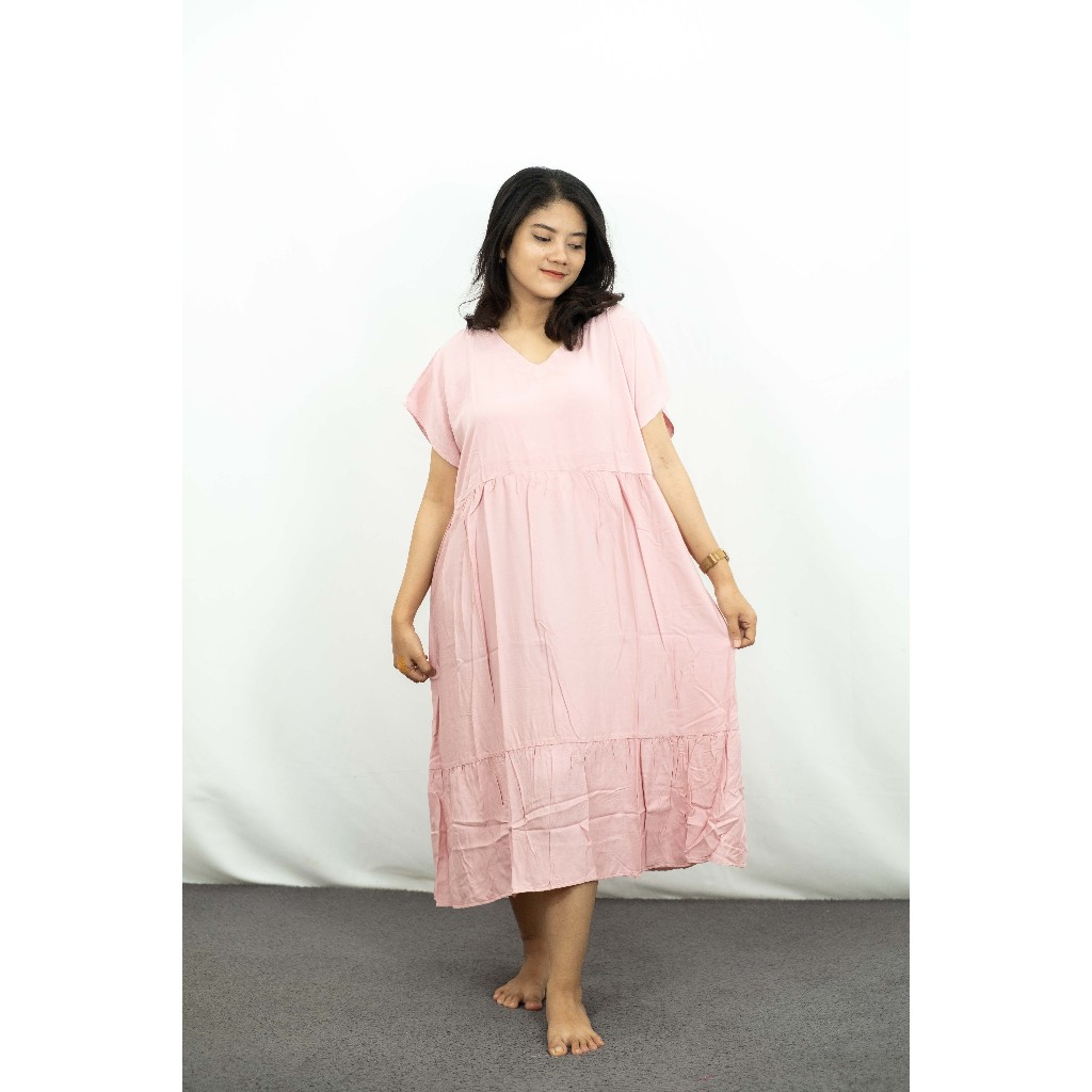 Jual Home Dress Daster Rayon - Pink Salem (All size) | Shopee Indonesia