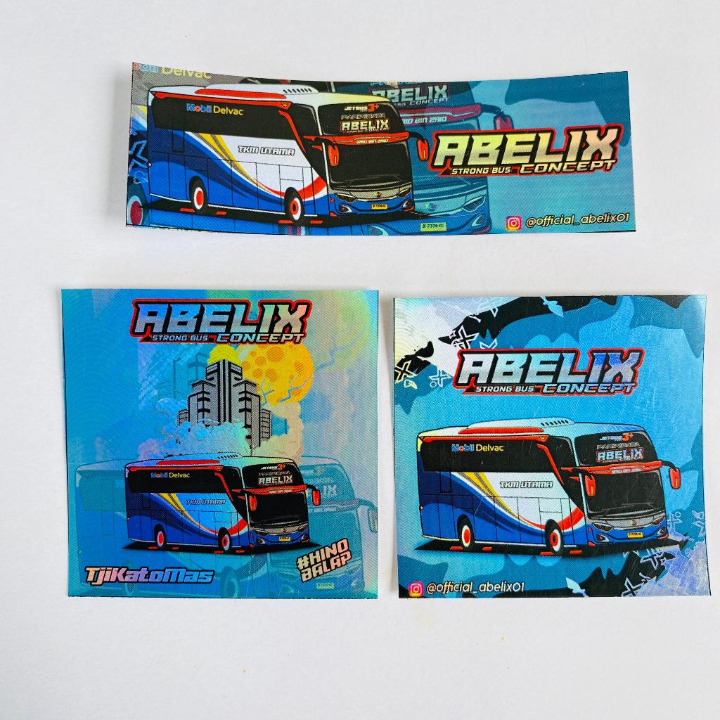 Jual Stiker Bus Hologram Abelix TKM Utama Terbaru Mengkilap dan ...