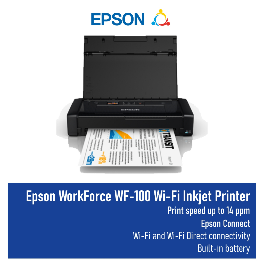Jual PRINTER EPSON WF-100 WF100 PRINTER PORTABLE WIRELESS CARTRIDGE | Shopee Indonesia