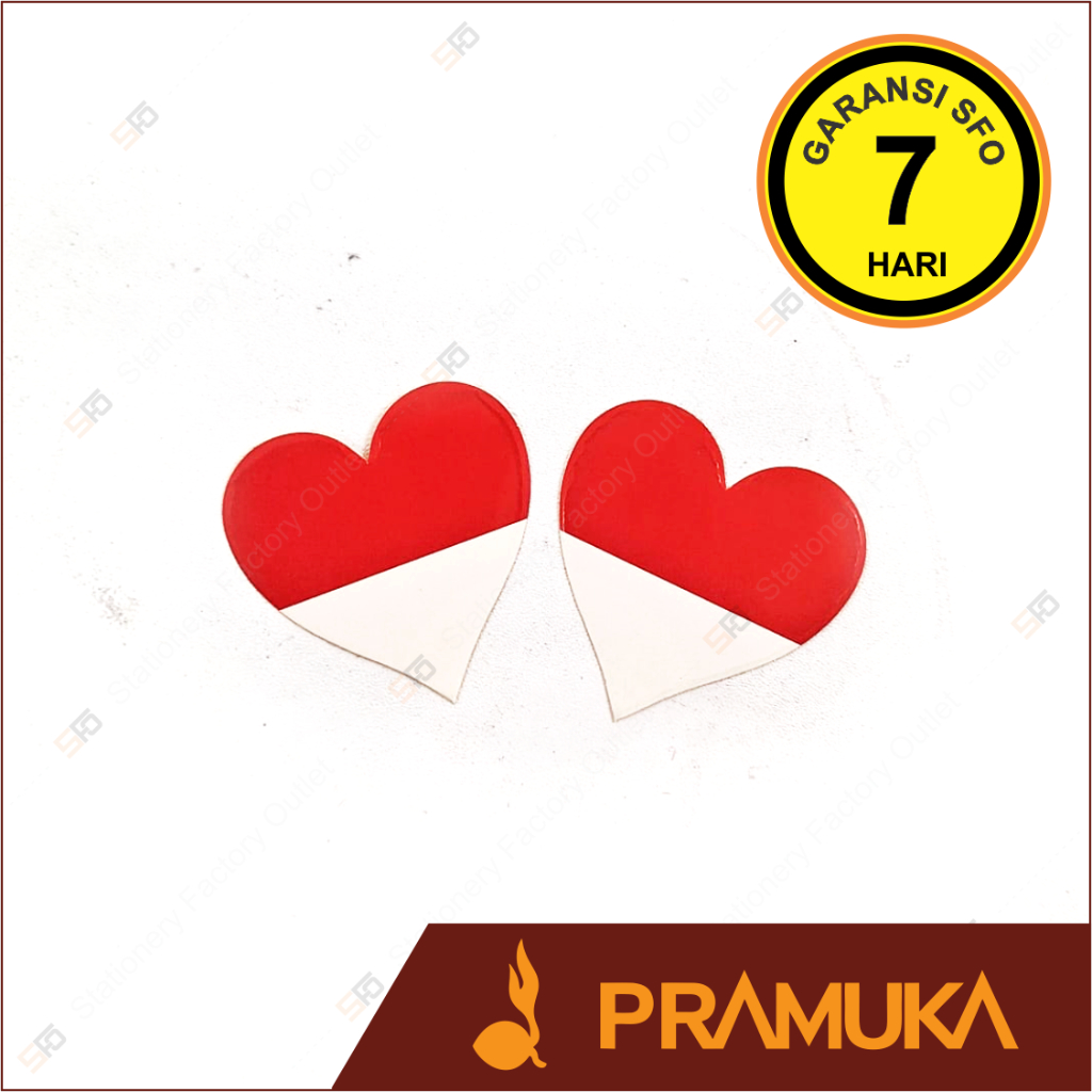 Jual Stiker Pipi Bendera Merah Putih Hati - Sticker Wajah - SFO ...