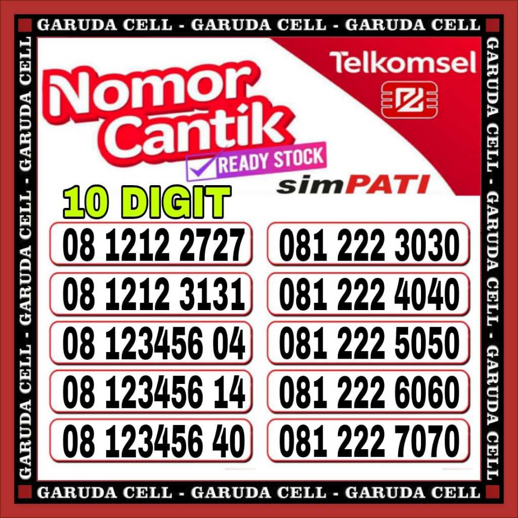 Jual nomor 10 Digit simpati kartu perdana prabayar dari telkomsel ...