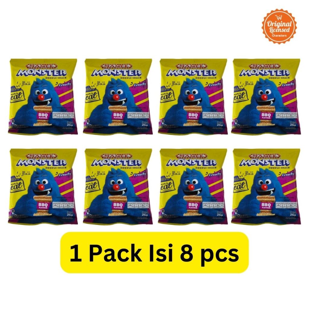 Jual Mamee Monster Noodle Snack (BBQ) isi 8 packs (Asli) | Shopee Indonesia