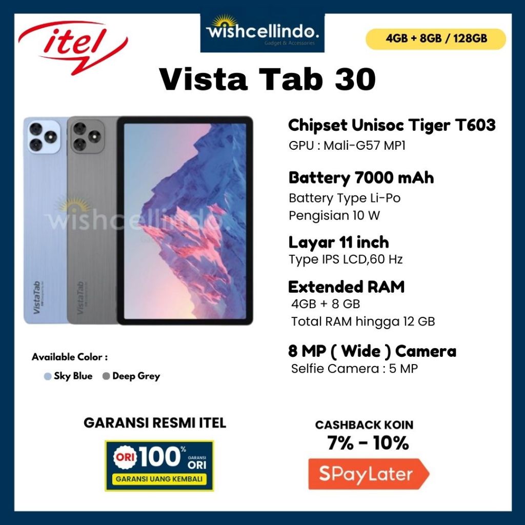 Jual ITEL Vista Tab 30 4/128GB (Garansi Resmi ITEL Selama 1 Tahun ...