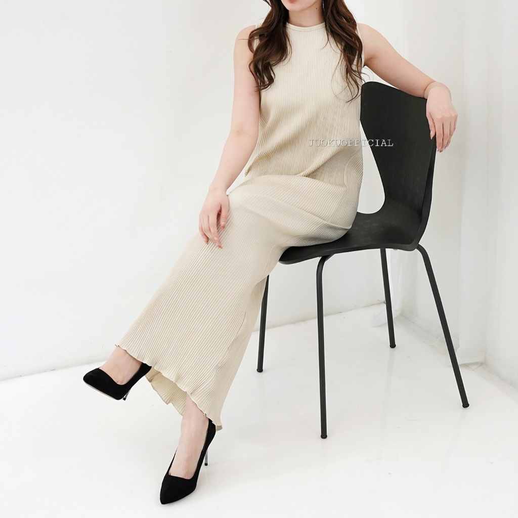Jual Inner Dress Span Wavy Plisket Lidi / Dress Wavy / Dress Span ...