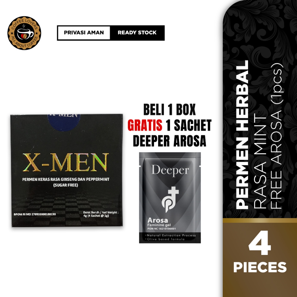 Jual (Free Bonus) X Men Permen Ginseng 1 Box Permen Pria X-Men | Permen ...