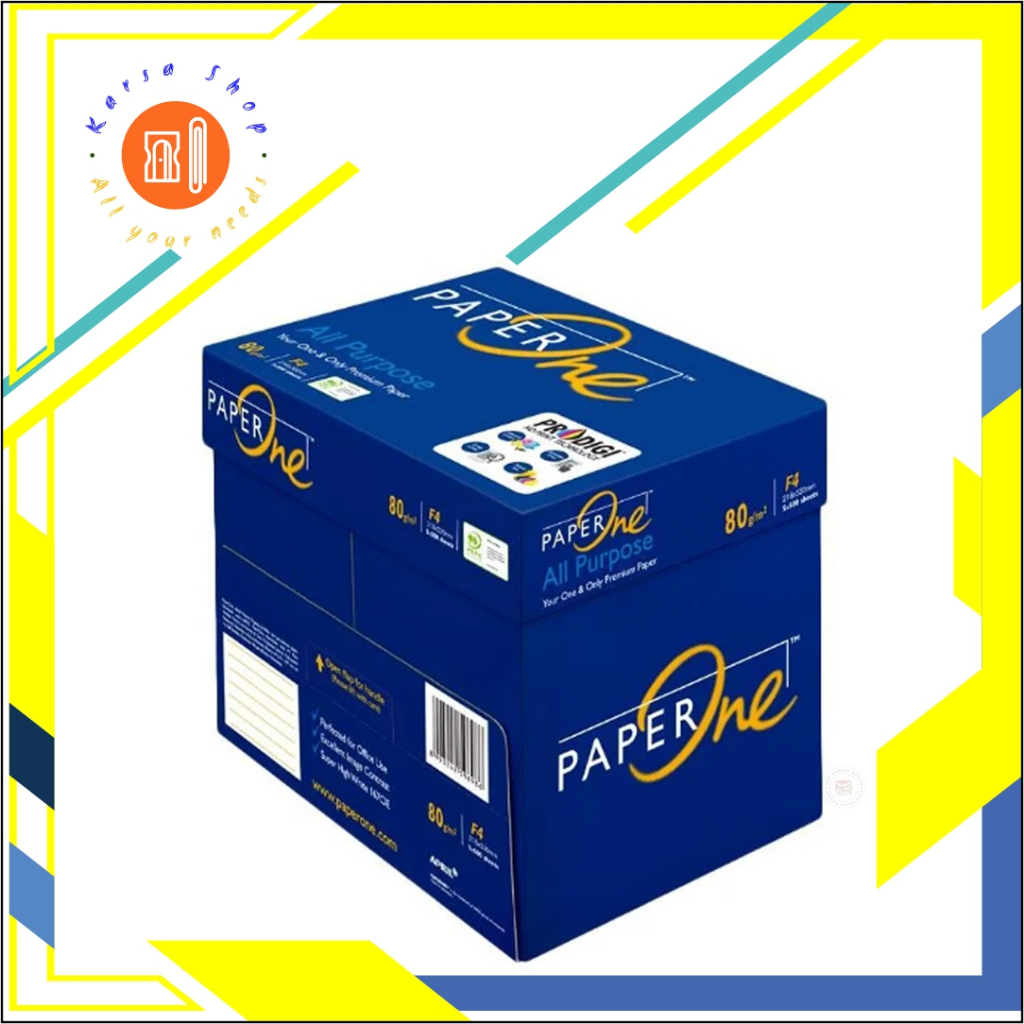 Jual Kertas F4 80 Gram Paper One 1 Dus Isi 5 Rim (2500lembar) | Shopee ...