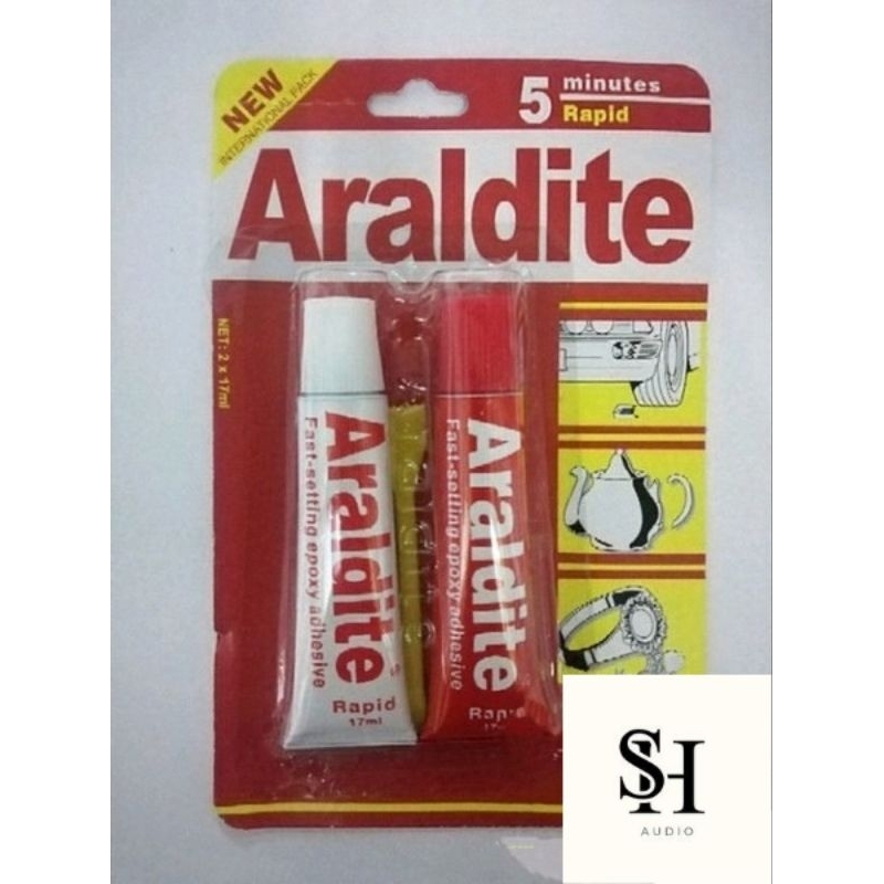 Jual Lem Epoxy besi ARALDITE rapid lem speaker araldite merah putih 5 ...