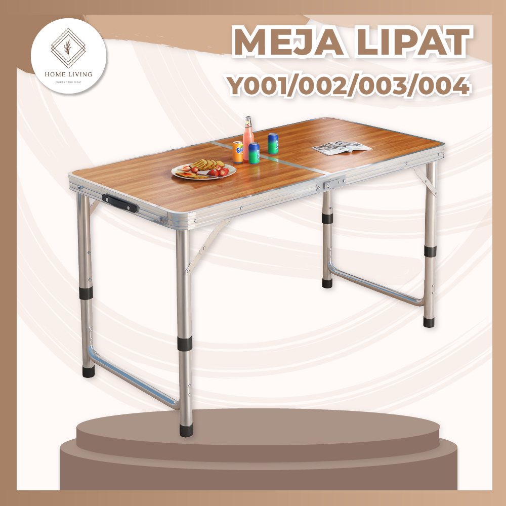 Jual Meja Lipat Hpl Koper Portable Makan meja lesehan Kaki Bulat HomeLiving | Shopee Indonesia