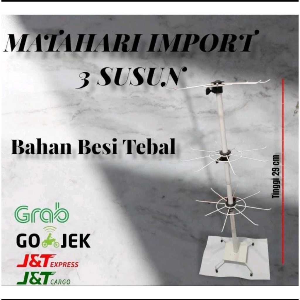 Jual Rak Display Putar Matahari 3 Susun Besi Kuat Tebal Display ...