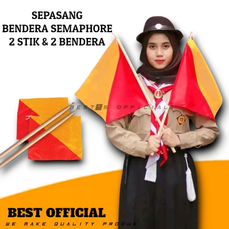 Jual Bendera semapur Semaphore Atribut Pramuka SD SMP SMA | Shopee ...