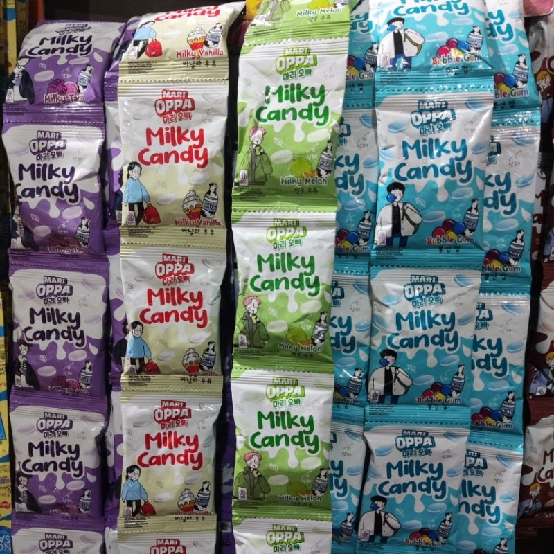 Jual Oppa Milky Candy aneka rasa Coklat, Strawberry, Melon | Shopee ...