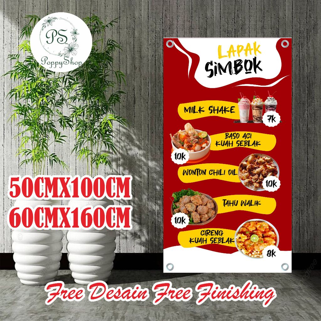 Jual Spanduk Banner 50X100 Aneka Jajanan Pedas Bisa Custom Desain ...