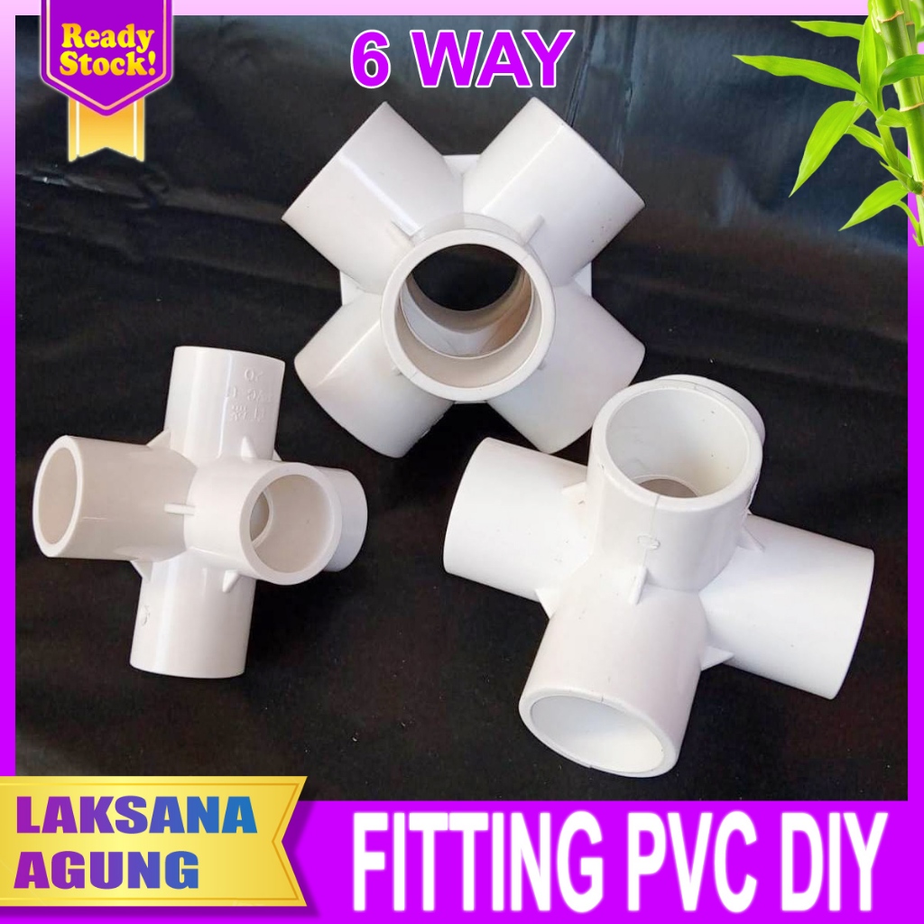 Jual 6 WAY Sambungan Fitting pipa Pvc 20mm, 25mm ,1 inch, 6 Arah ...