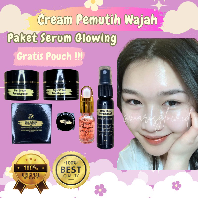 Jual CREAM PEMUTIH WAJAH (PAKET SERUM GLOWING ) CREAM PEMUTIH WAJAH ...