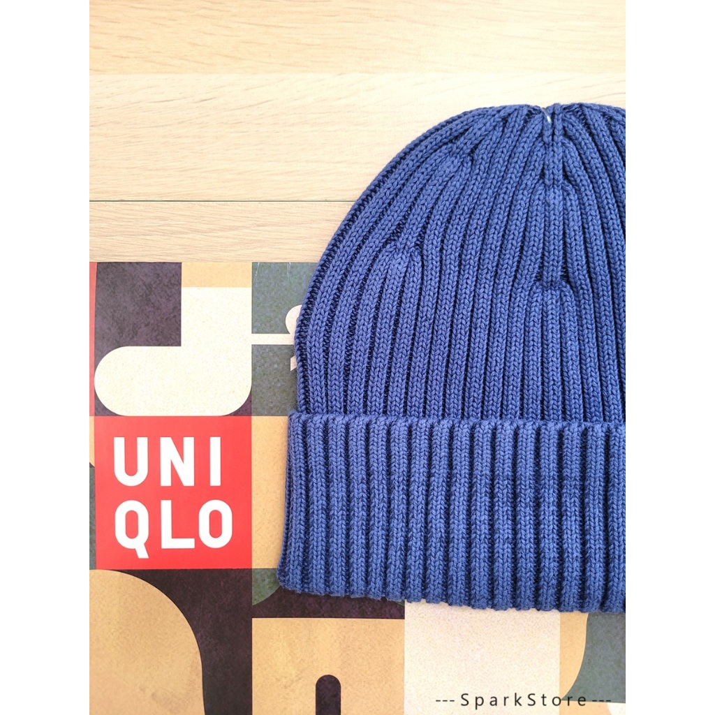 Jual [NEW][BARU] Uniqlo Topi Beanie Hat Cotton Knitted Cap Biru ...