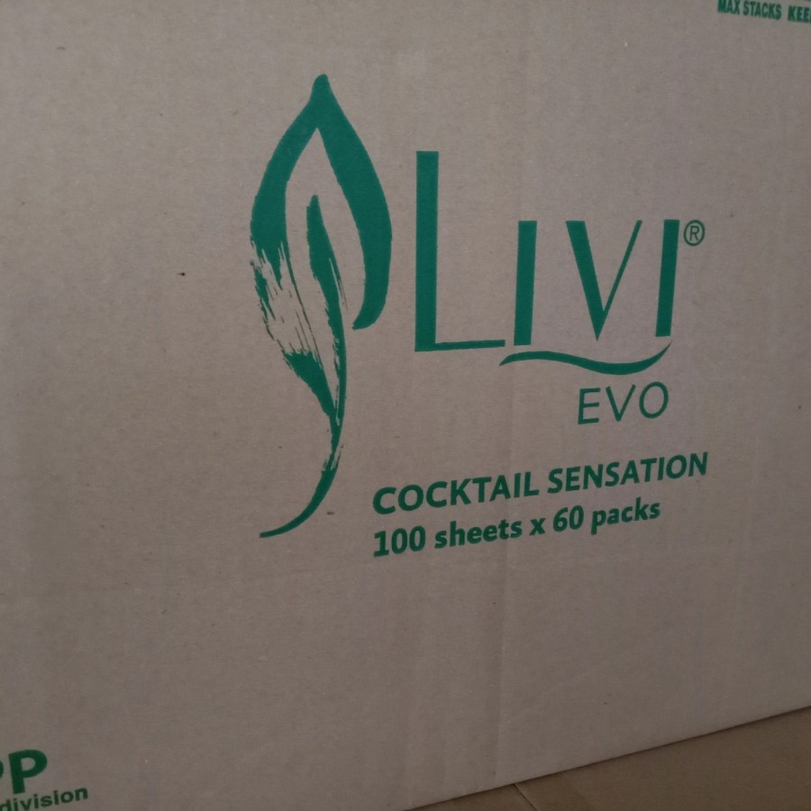 Jual (KARTON) LIVI EVO SENSATION TISSUE PREMIUM COCKTAIL NAPKIN 100 ...