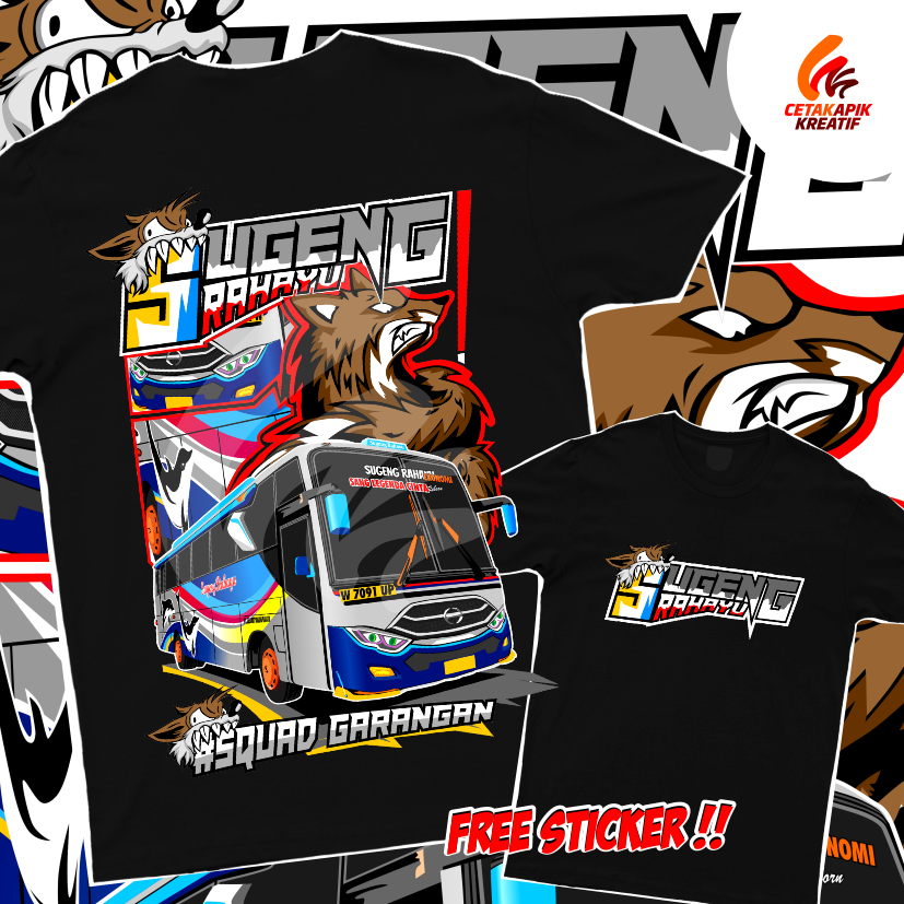 Jual ( FREE STICKER) KAOS BUSMABIA BASURI TELOLET SUGENG RAHAYU SQUAD ...