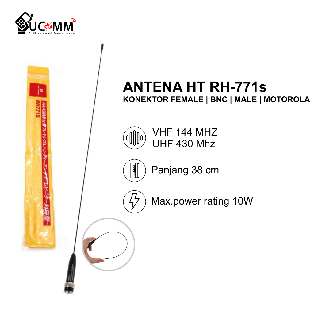 Jual Antena HT RH 771s Dual Band Female Male BNC Motorola Panjang 38 cm | Shopee Indonesia