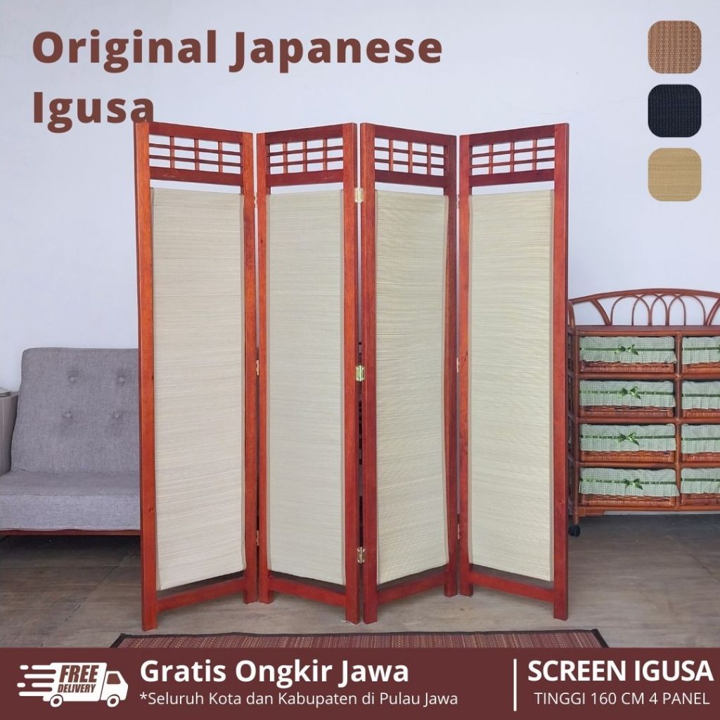 Jual Pembatas Ruangan Igusa 40 5 Panel Partisi Sekat Sketsel Screen ...