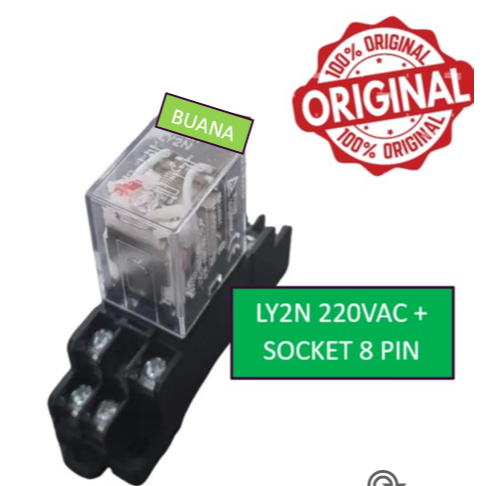 Jual Relay LY2N 220VAC + socket - 8 pin / ly2n 220v ac relay 8 pin / LY2 220VAC | Shopee Indonesia