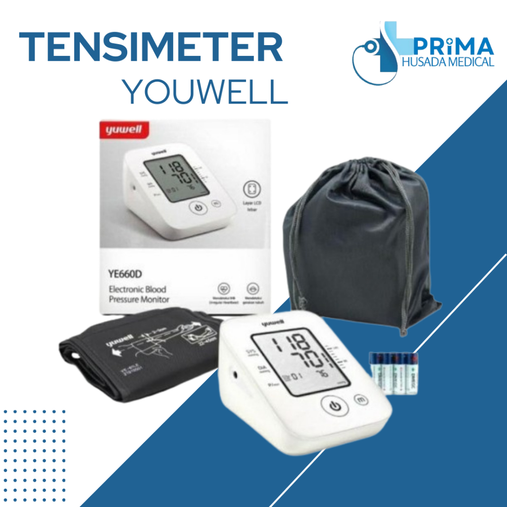 Jual Alat Tensi Meter Yuwell YE 660 D Tensimeter Digital YE660D Adaptor ...