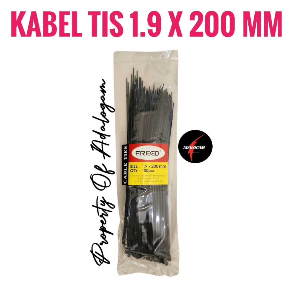 Jual Kabel Tis Ties Hitam 20 Cm - Tali Ripet Plastik Nylon Hitam ...