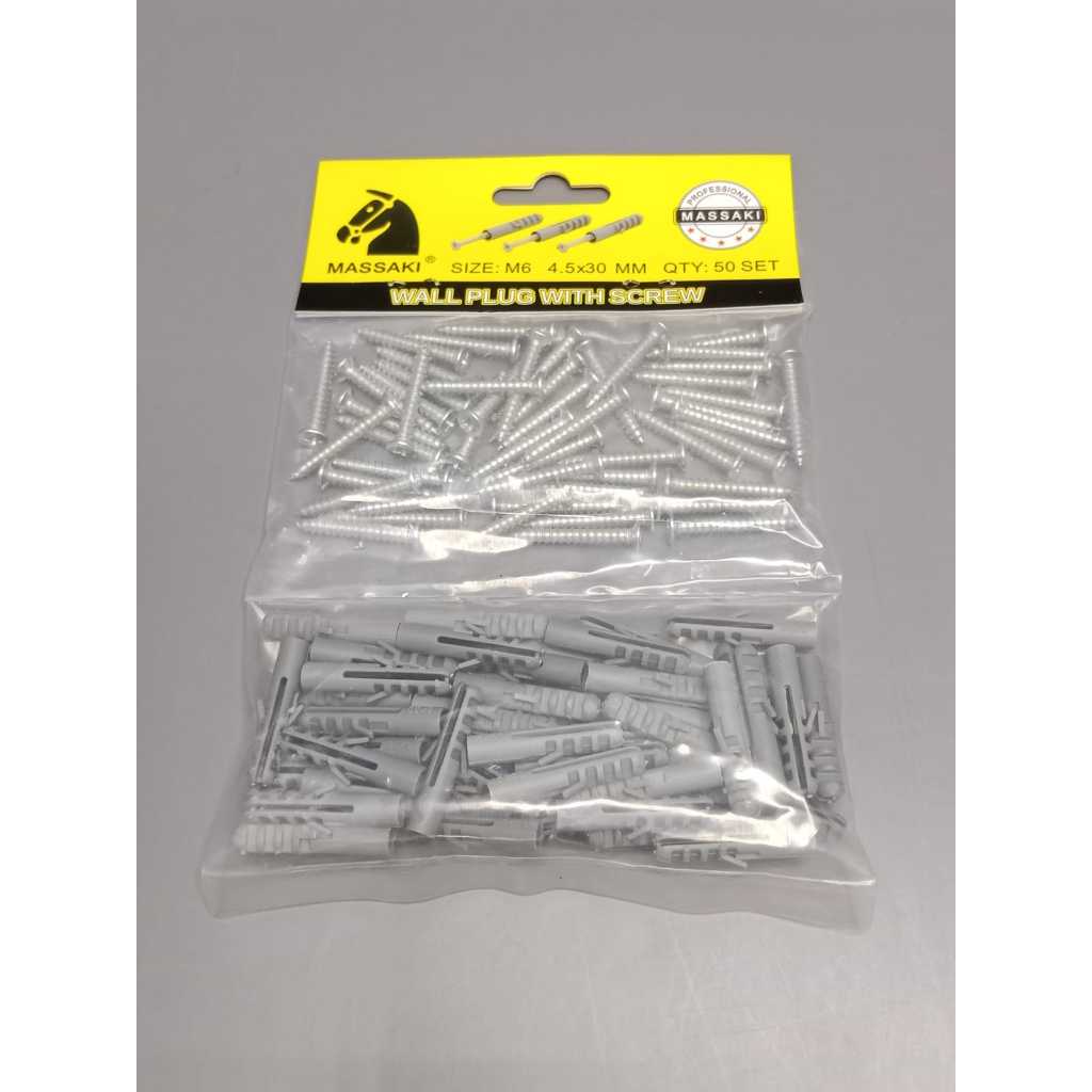Jual Fisher Set S6 Fiser + Sekrup Massaki Fisher Massaki S6 Wall Plug With Screw Set Isi 50 Pcs ...