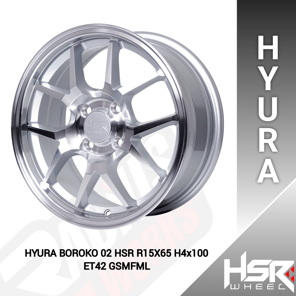 Jual velg mobil hsr hyura R15 pcd 4x100 for brio agya mobilio ignis dll ...