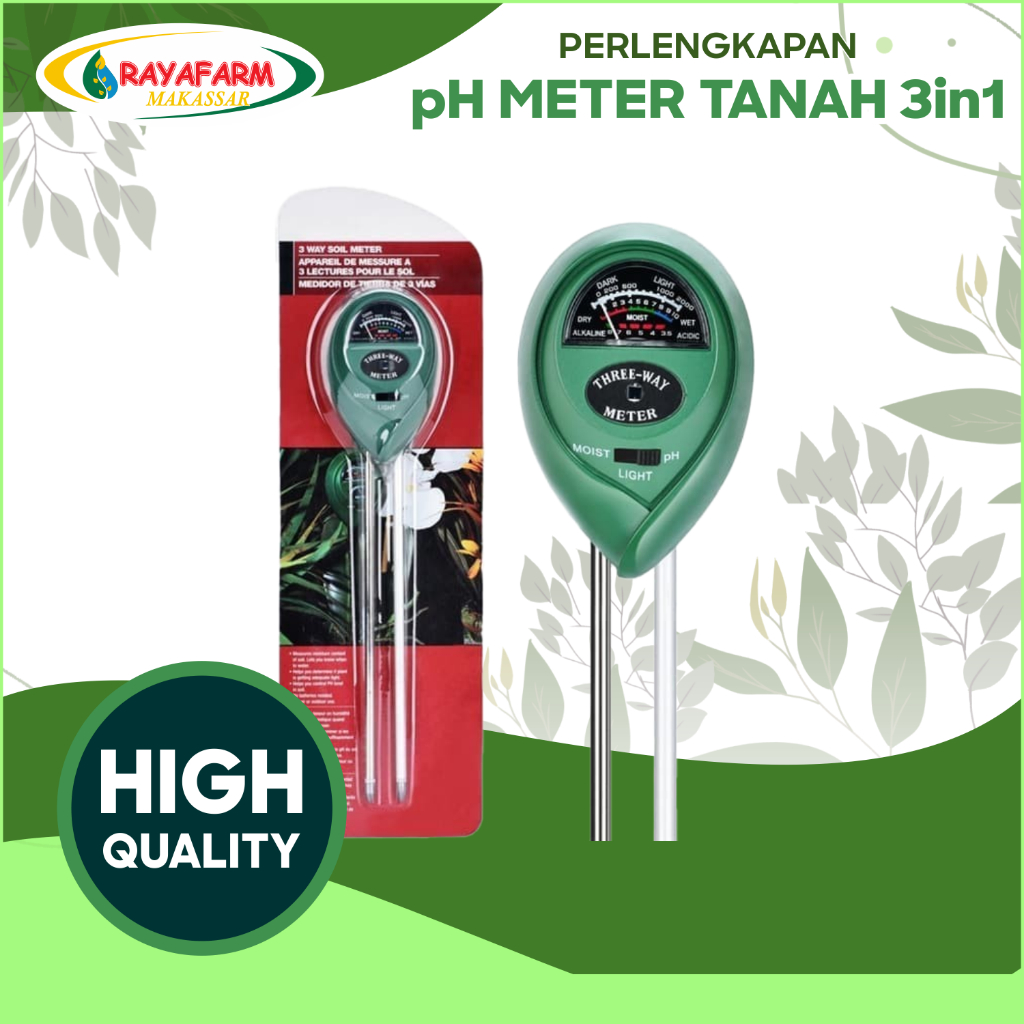 Jual PH Meter Tanah - Soil Analyzer 3 in 1 (Moisture,PH,Light) | Shopee ...