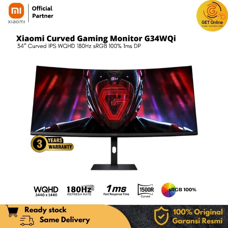 Jual Xiaomi Mi Monitor 34 Inch G34WQi WQHD Ultrawide 180Hz Curved ...