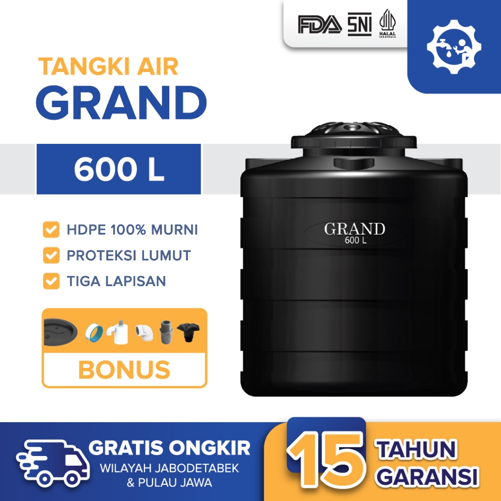 Jual Tandon Toren Tangki Air Grand 600 Liter Anti Pecah Anti Lumut ...